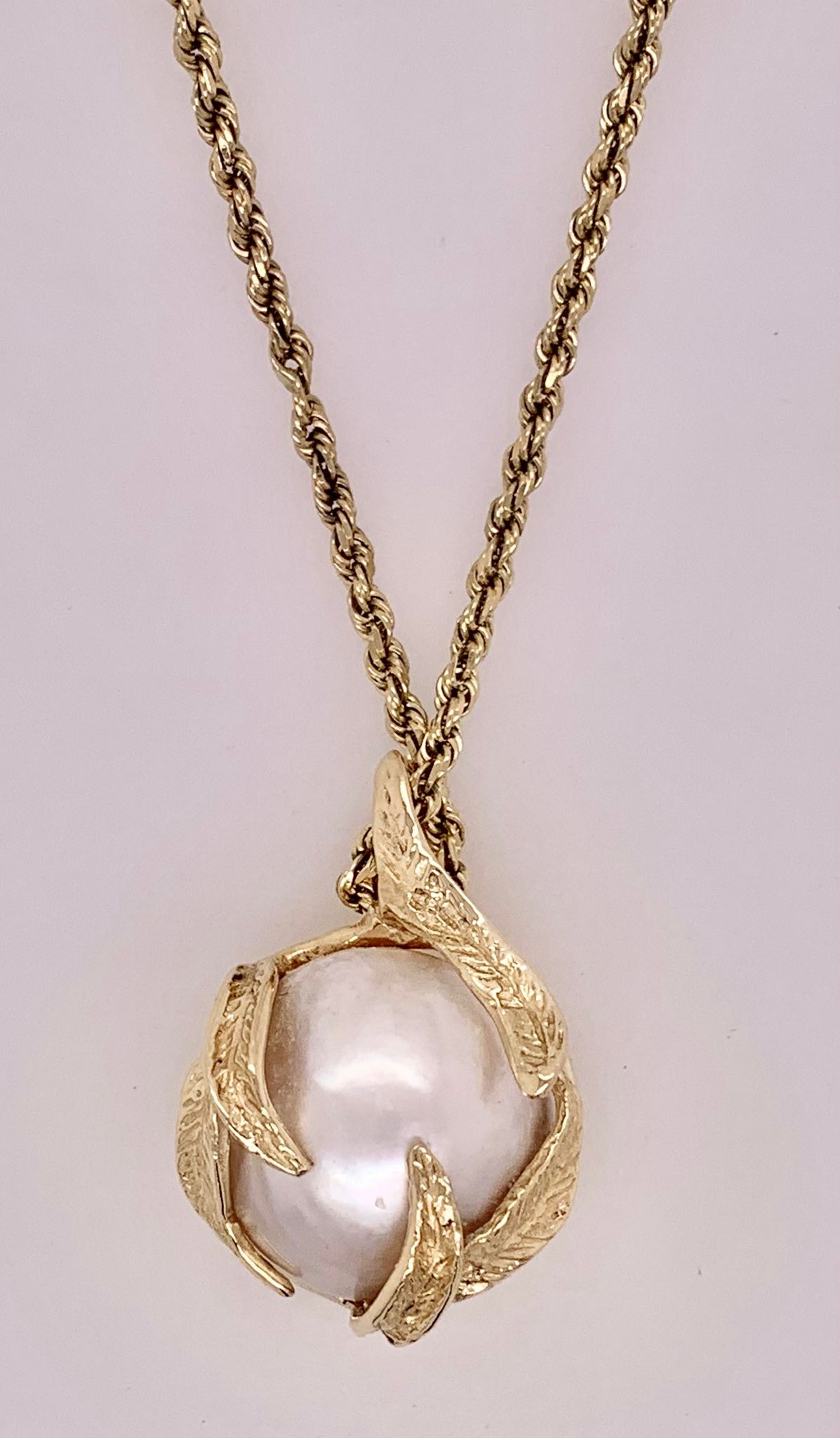 Estate Custom Designed 14K Mabe Pearl Pendant – John Cauley Jeweler