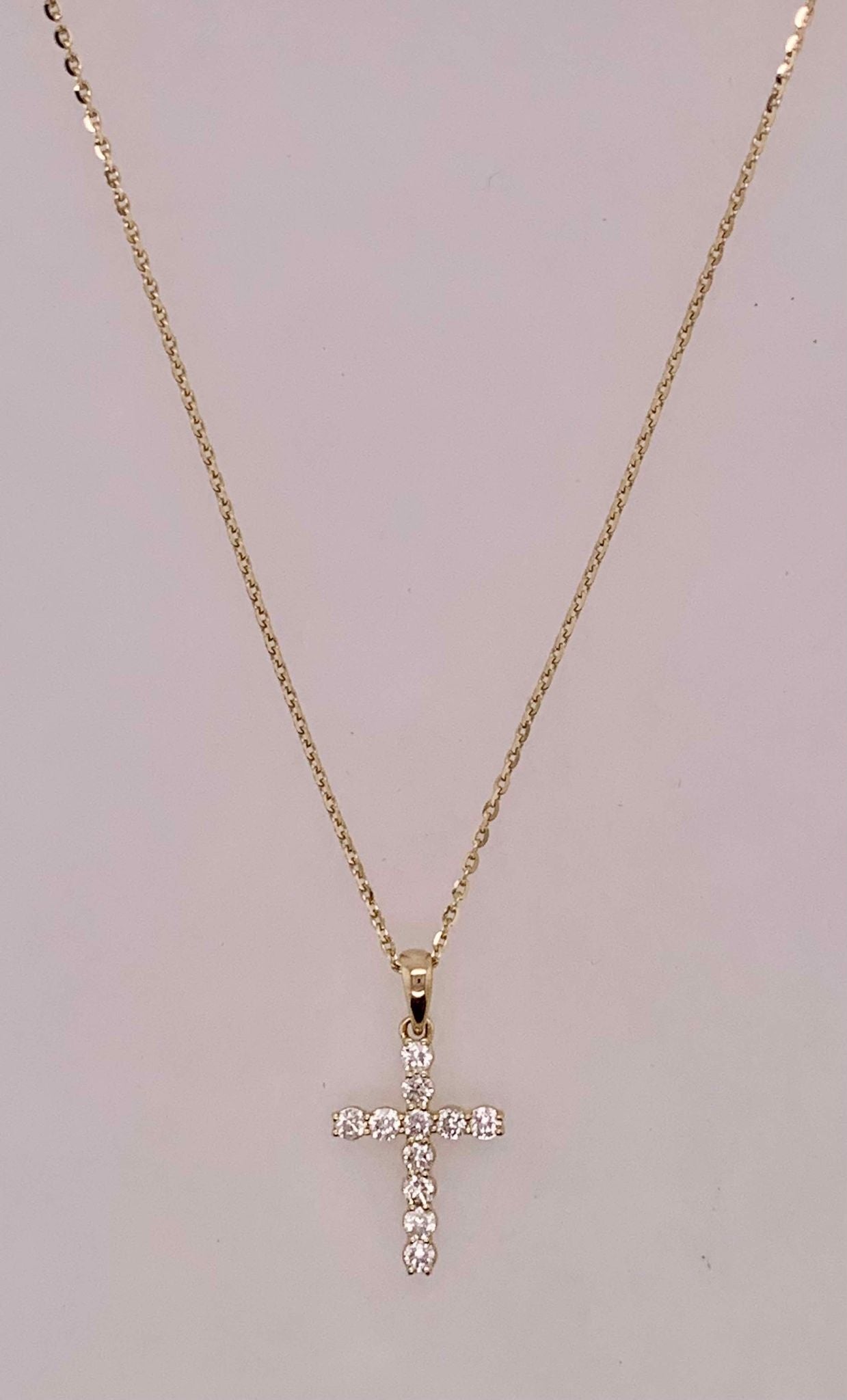 14K Diamond Cross Pendant Necklace – John Cauley Jeweler