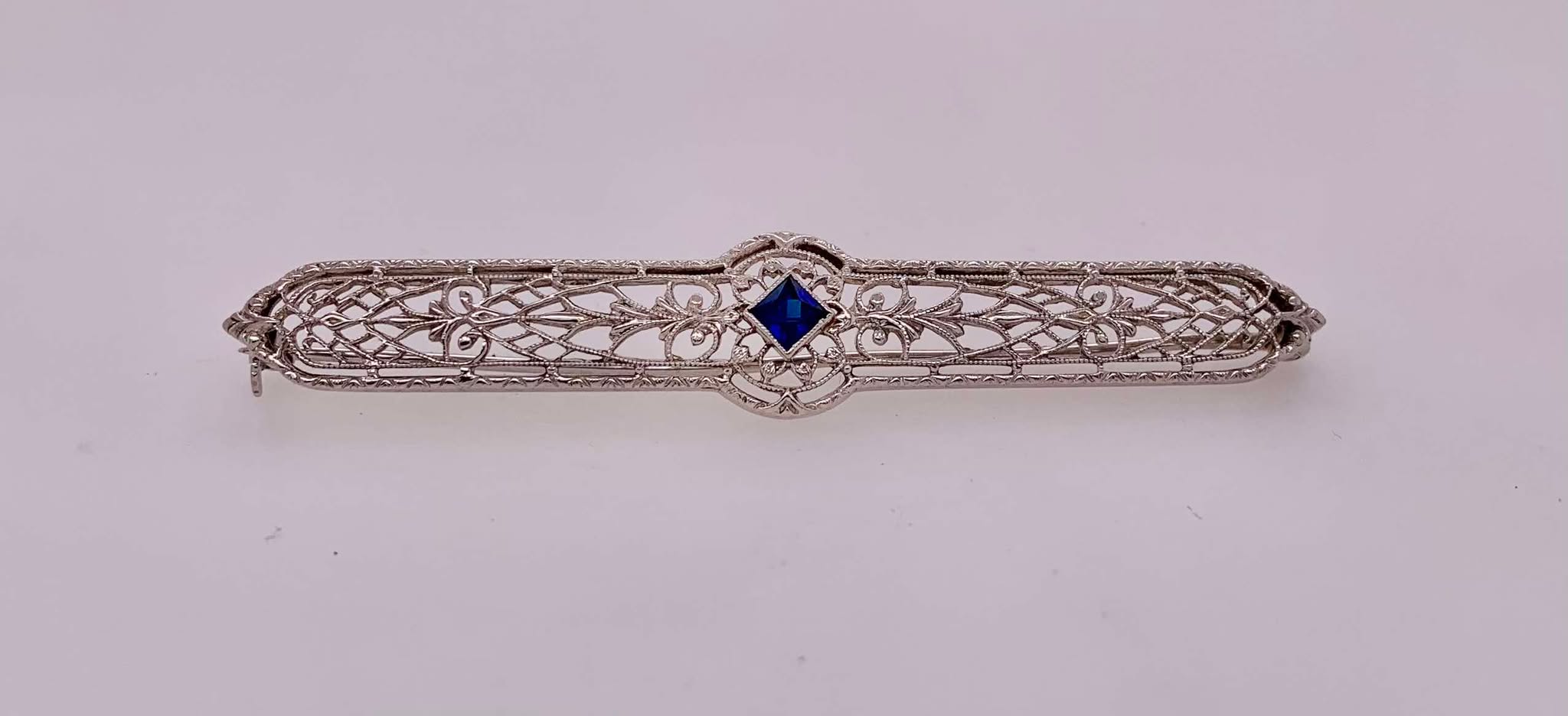 Estate 10K Filigree Bar Pin – John Cauley Jeweler